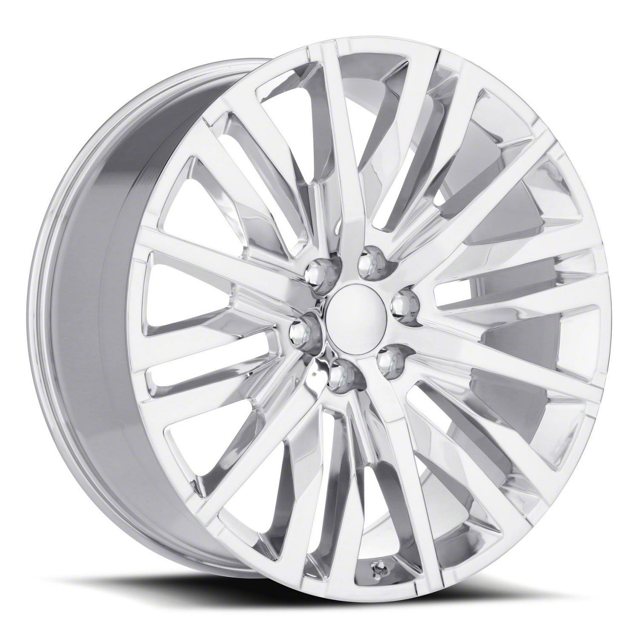 Silverado 1500 GM Split 6-Spoke Replica Chrome 6-Lug Wheel; 22x9; 28mm ...