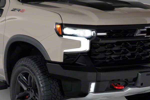 Silverado 1500 Headlight Covers; Carbon Fiber Look (22-25 Silverado ...