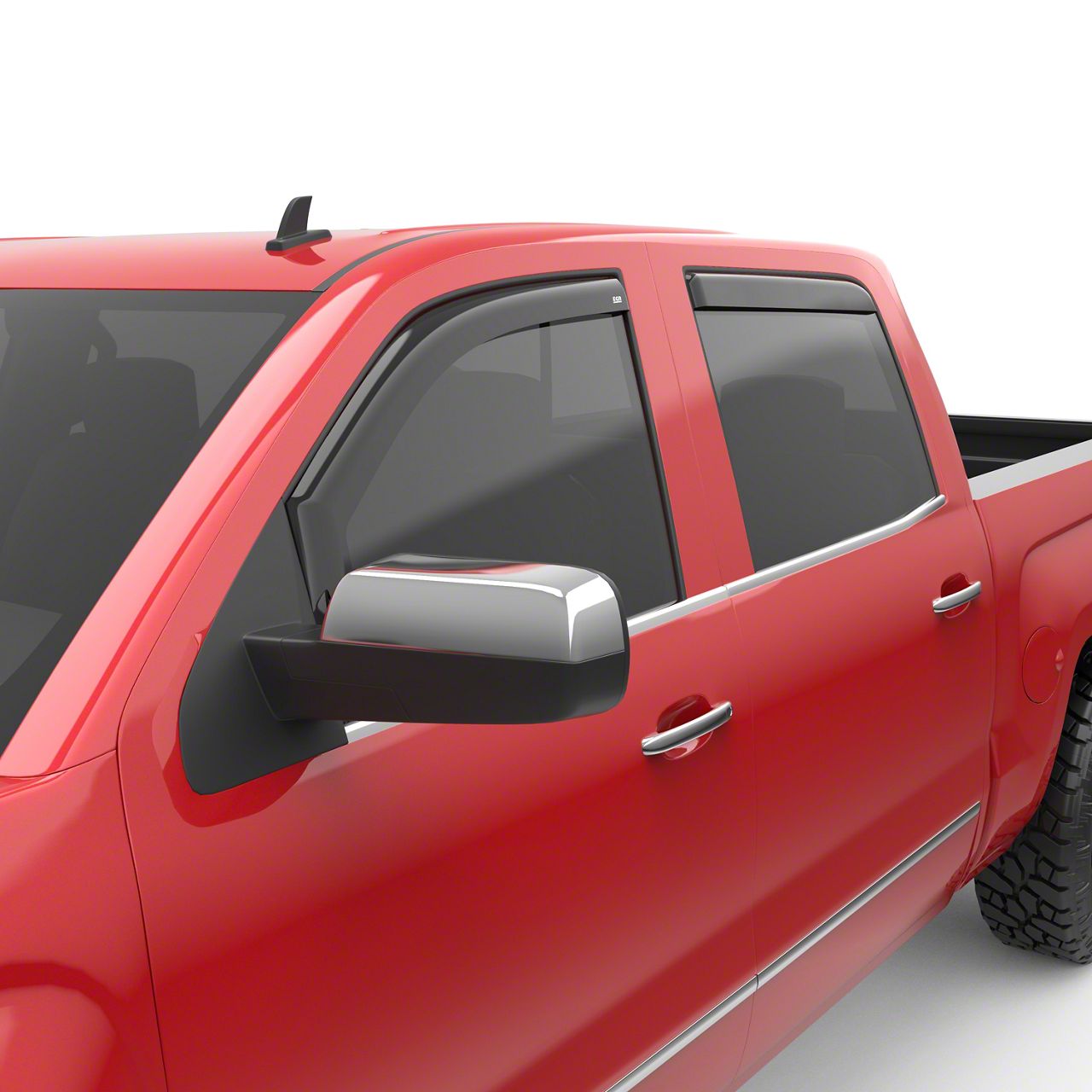 EGR Silverado 1500 In-Channel Window Visors; Front and Rear; Dark Smoke ...
