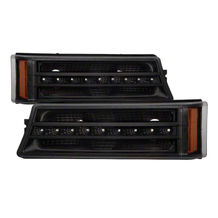 Silverado 1500 LED Bumper Lights; Black (03-06 Silverado 1500 w/o Body ...