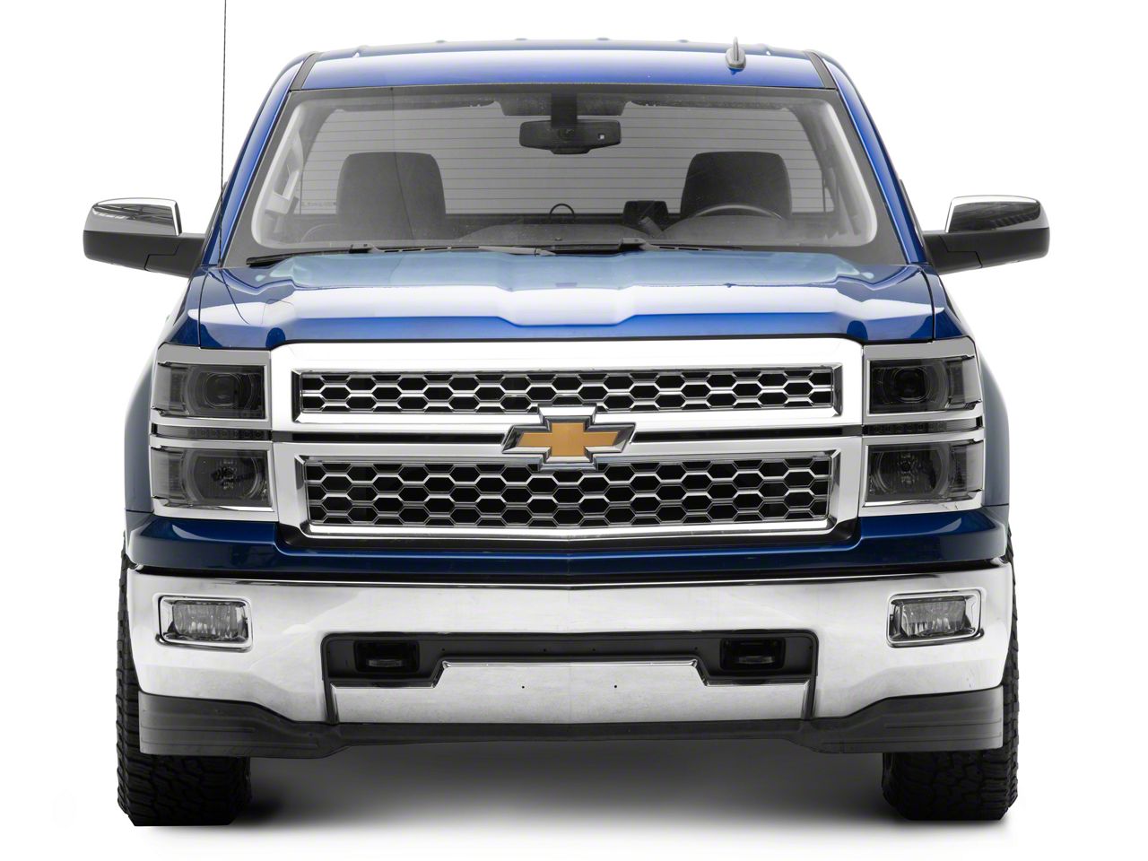 Silverado 1500 LED DRL Headlights with Clear Corners; Chrome Housing ...
