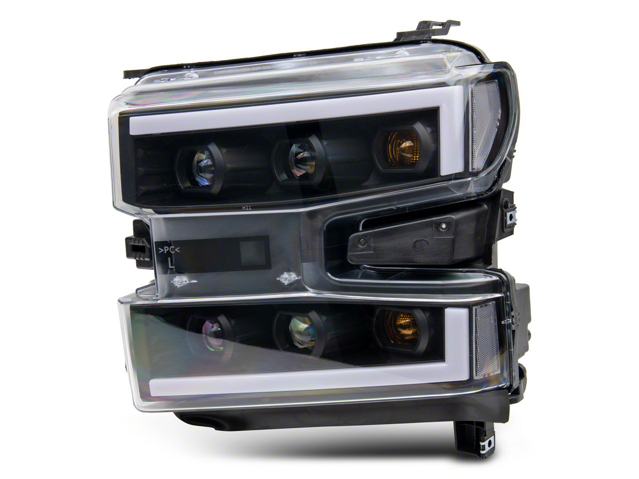 Silverado 1500 LED DRL Quad Projector Headlights with Clear Corners ...