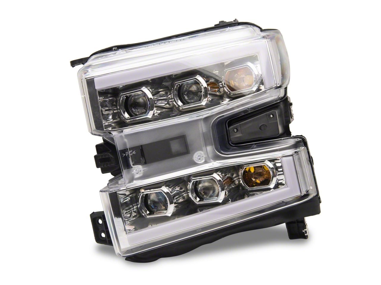 Silverado 1500 LED DRL Quad Projector Headlights with Clear Corners ...