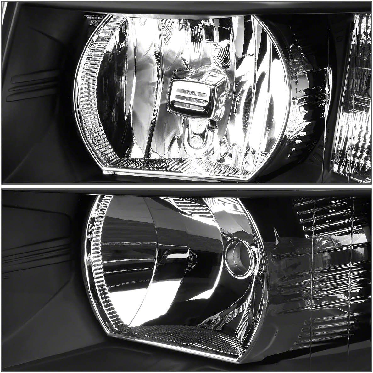 Silverado 1500 LED Reflector Headlights; Black Housing; Clear Lens (07 ...