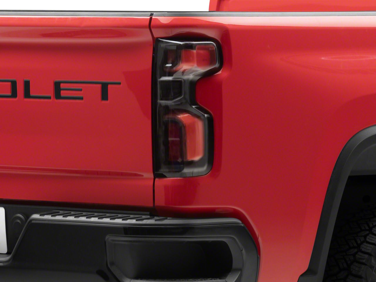 Silverado 1500 LED Tail Lights; Black Housing; Red/Clear Lens (19-23 ...