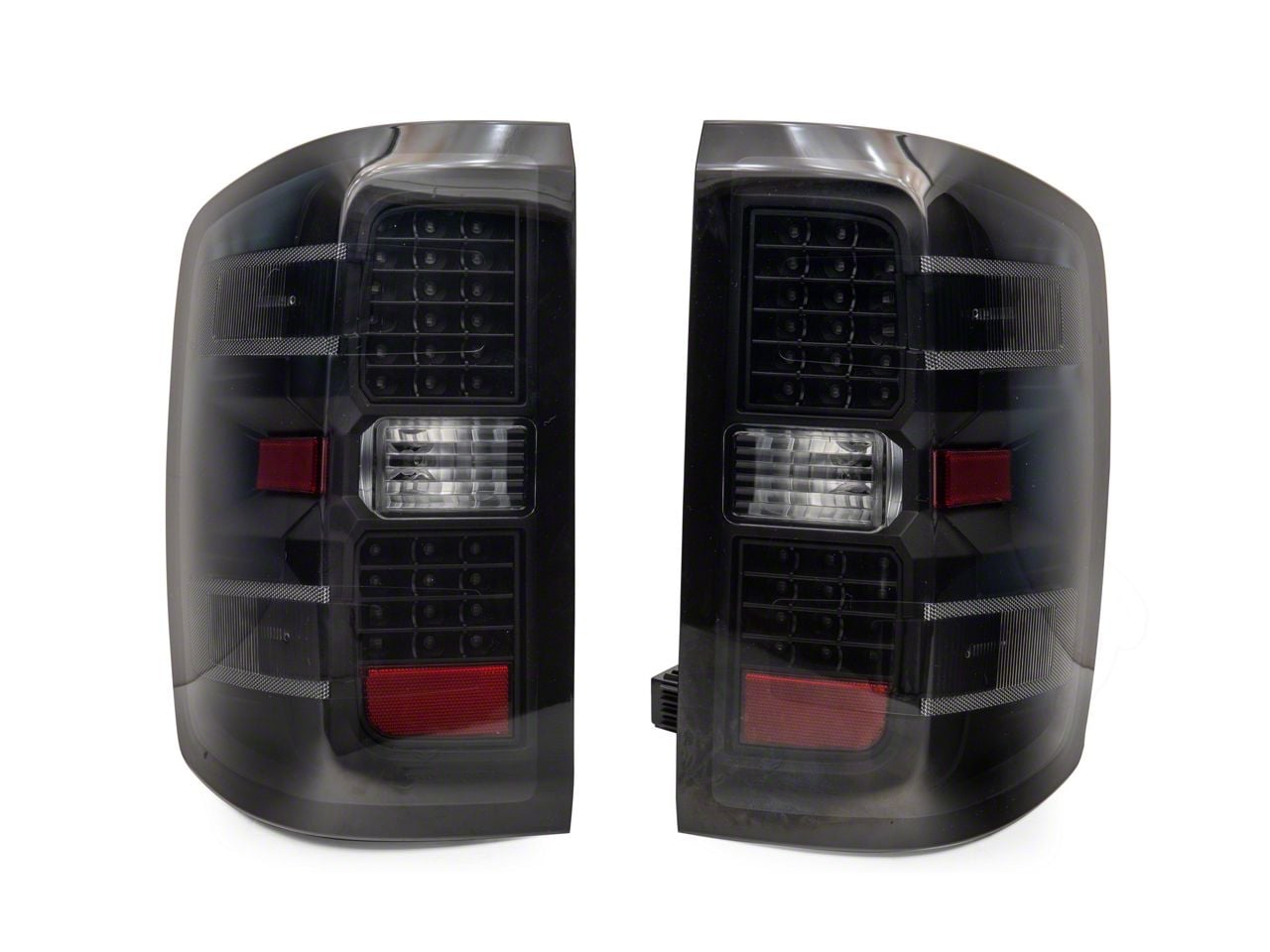 Silverado 1500 LED Tail Lights; Black Housing; Smoked Lens (14-18 ...