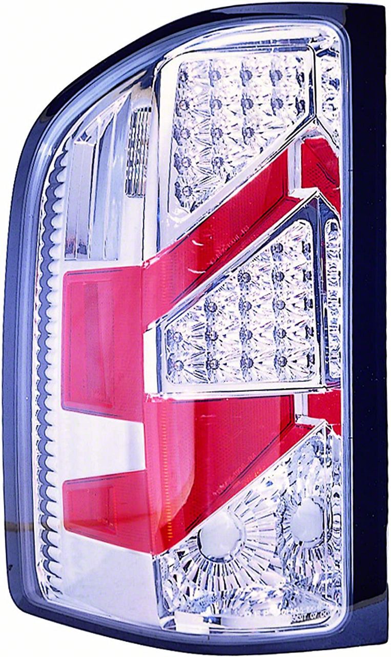 Silverado 1500 LED Tail Lights; Chrome Housing; Clear Lens (07-13 ...