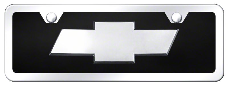 Silverado 1500 Chevrolet Mini License Plate; Chrome on Black Acrylic ...