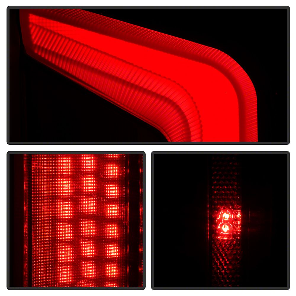 Silverado 1500 Light Bar LED Tail Lights; Black Housing; Smoked Lens ...