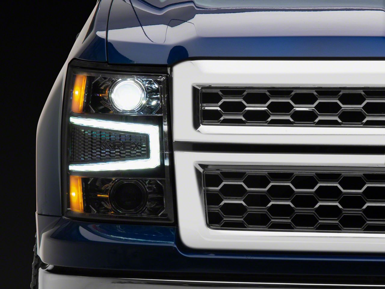 AlphaRex Silverado 1500 LUXX-Series LED Projector Headlights; Chrome Housing; Clear Lens 880243 ...