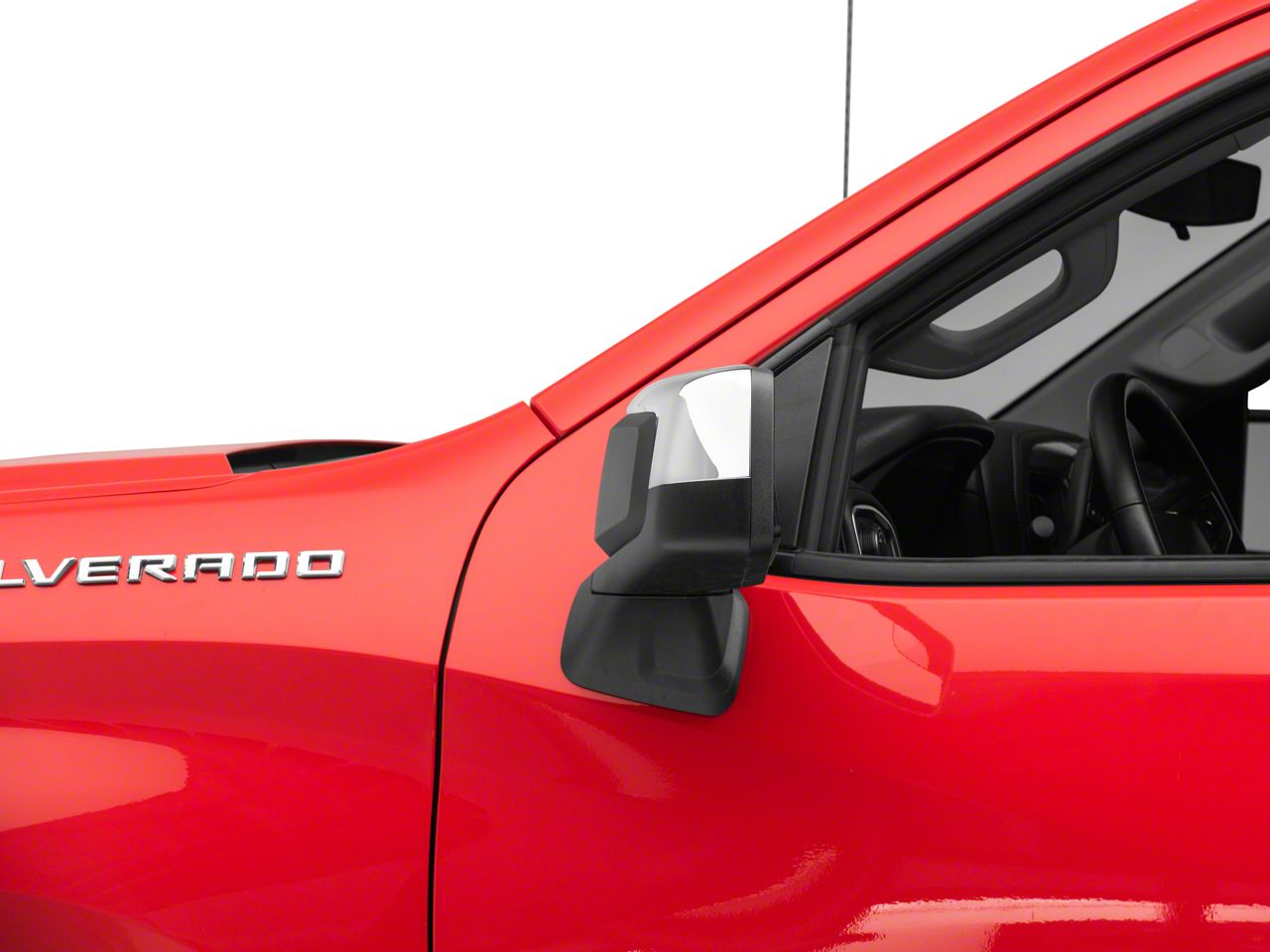 Silverado 1500 Standard Mirror Covers; Chrome (19-25 Silverado 1500 ...