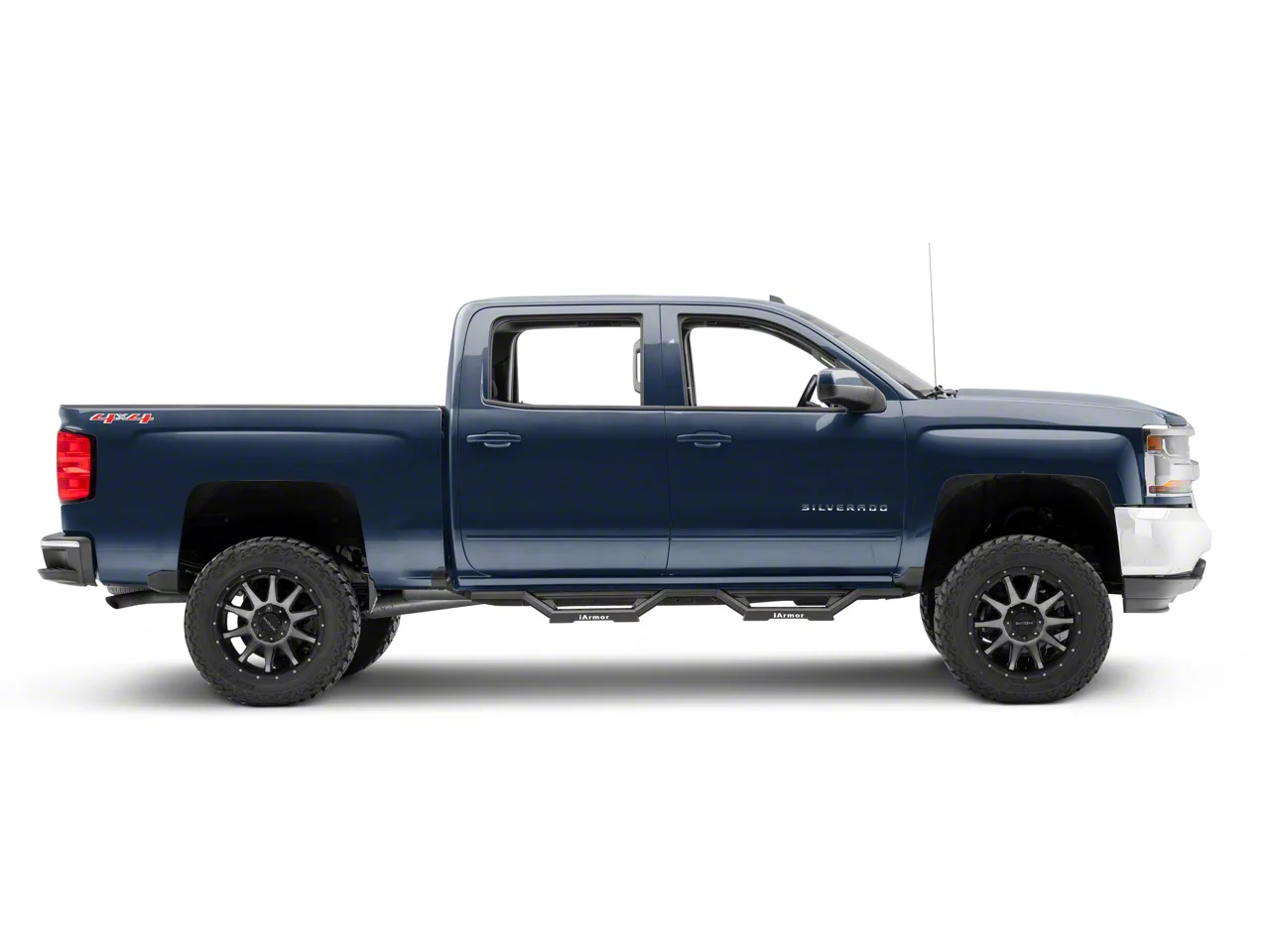 Silverado 1500 Octagon Tube Drop Style Nerf Side Step Bars; Black (07 ...