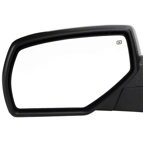 Silverado 1500 OE Style Side Mirror with LED Puddle Light; Glossy Black ...