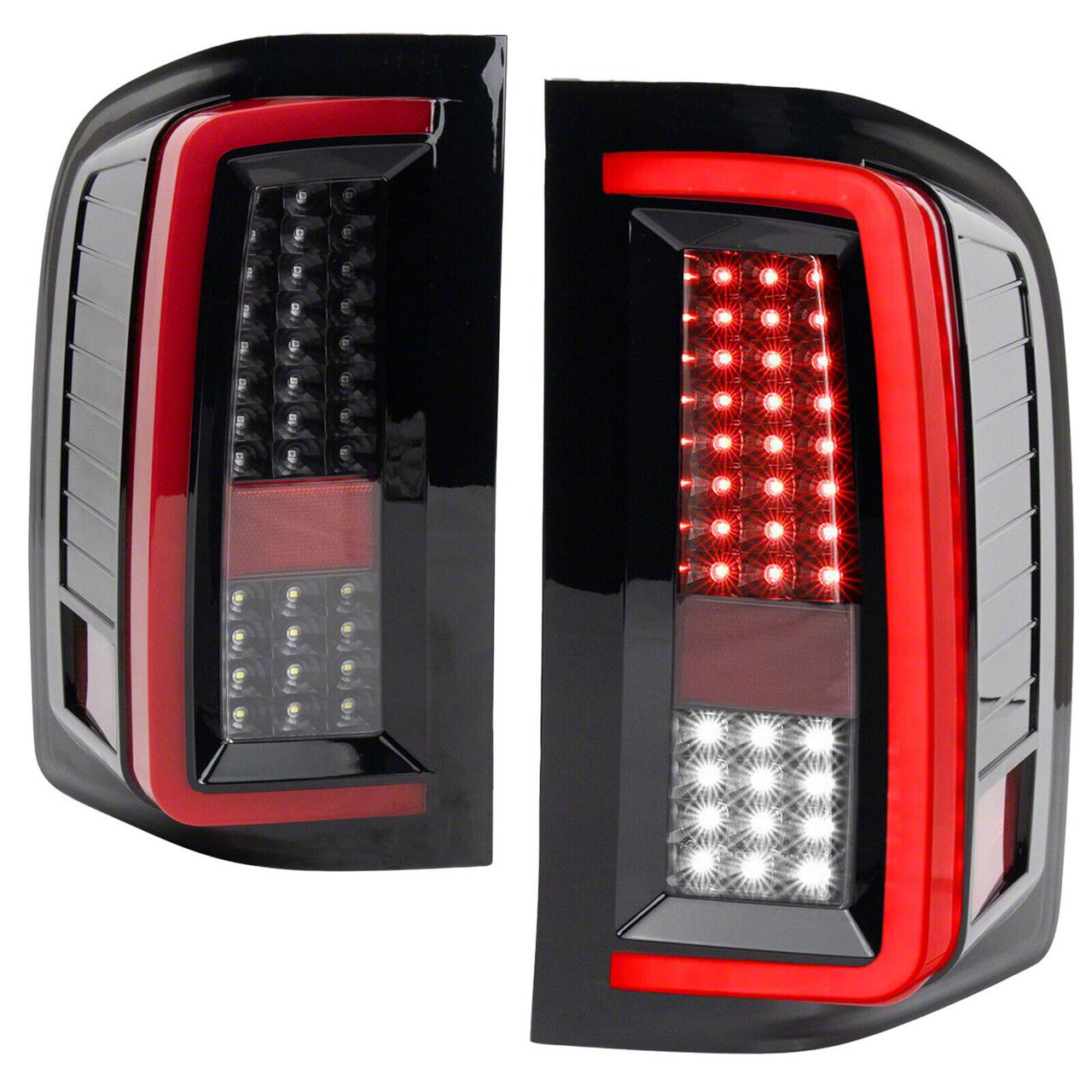 Silverado 1500 Performance Series LED Tail Lights; Black Housing; Clear ...