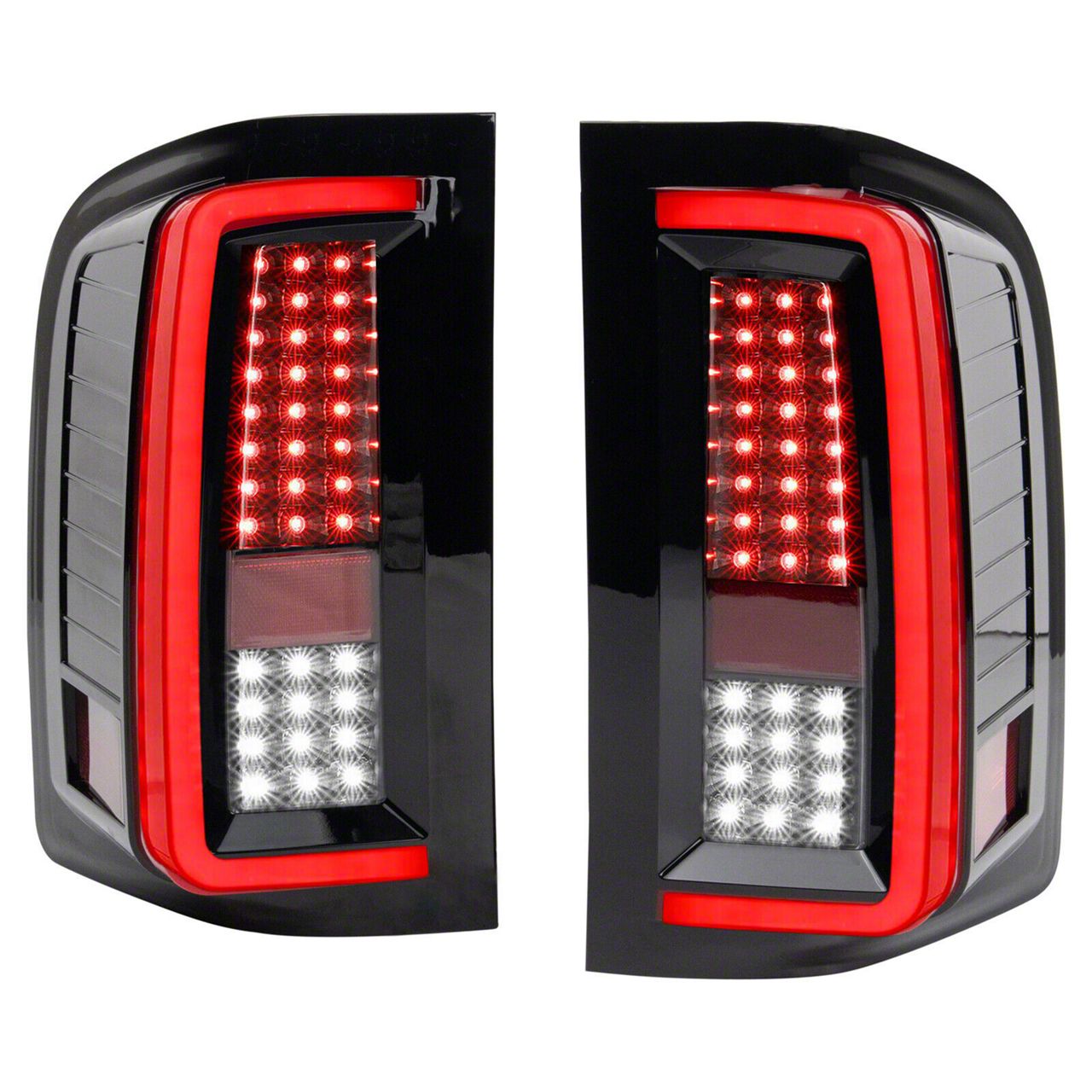 Silverado 1500 Performance Series LED Tail Lights; Black Housing; Clear ...