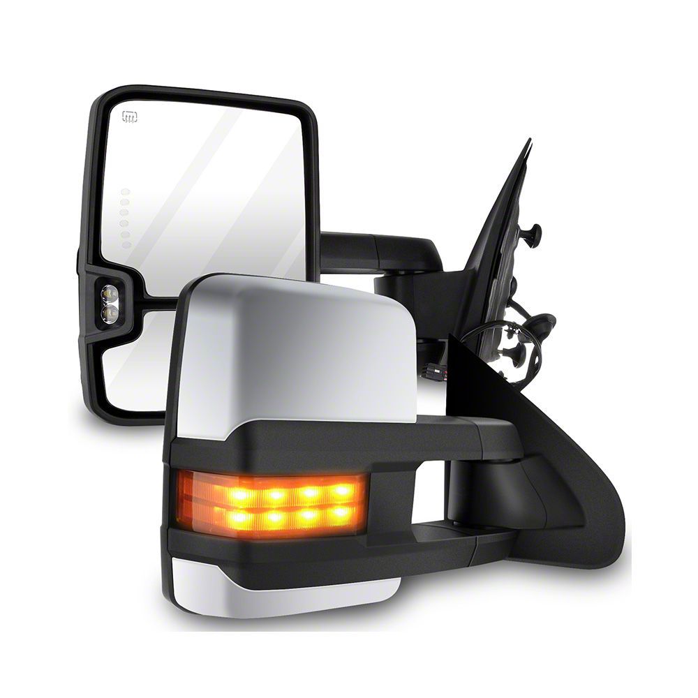 Silverado 1500 Power Heated Manual Telescoping Towing Mirrors with LED ...