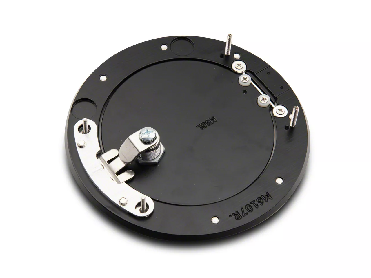 Silverado 1500 Race Style Billet Locking Fuel Door; Gloss Black (14-18 ...