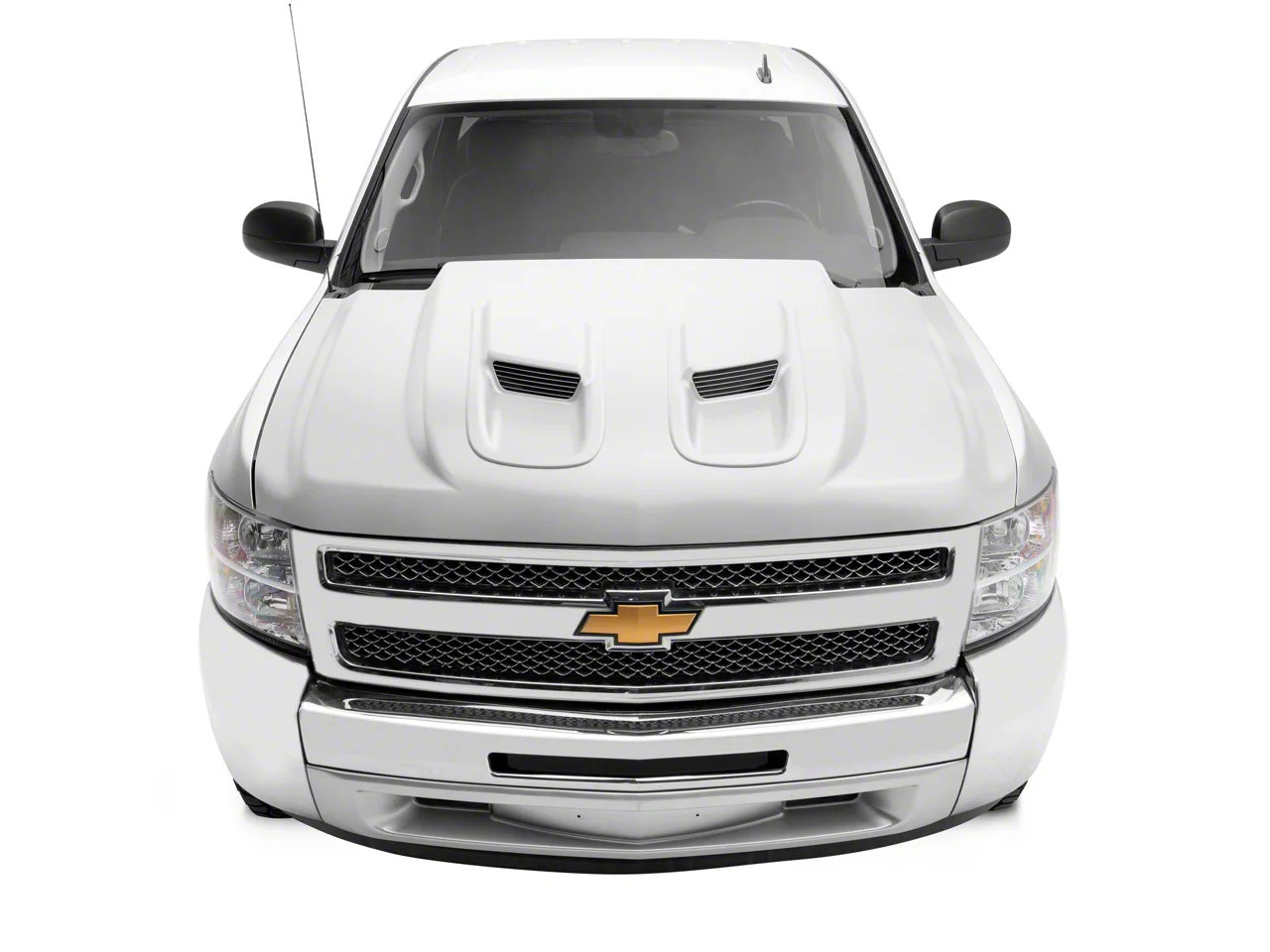 Silverado 1500 Ram Air Style Hood; Unpainted (07-13 Silverado 1500 ...