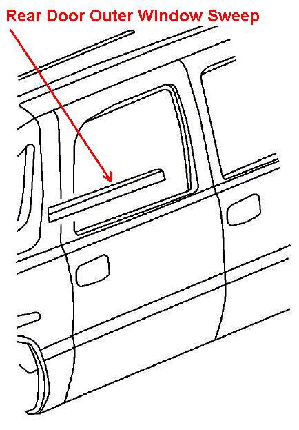 Silverado 1500 Rear Window Sweep; Outer Passenger Side (04-06 Silverado ...
