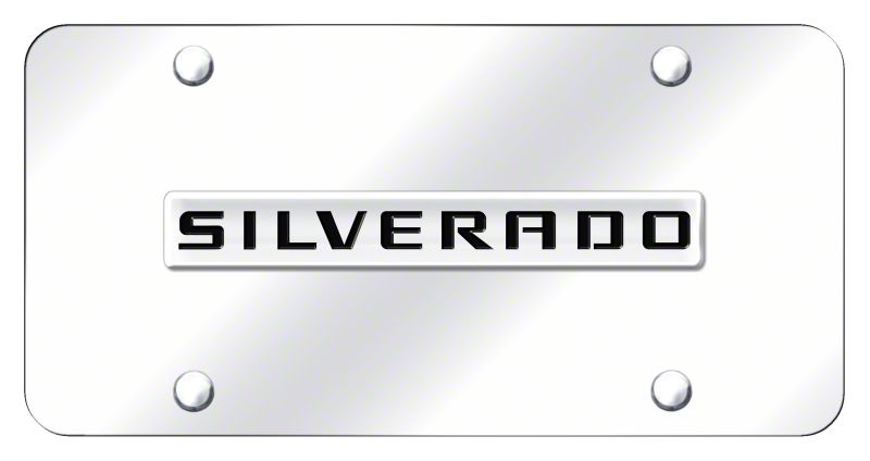 Silverado 1500 Silverado License Plate; Chrome on Chrome (Universal ...