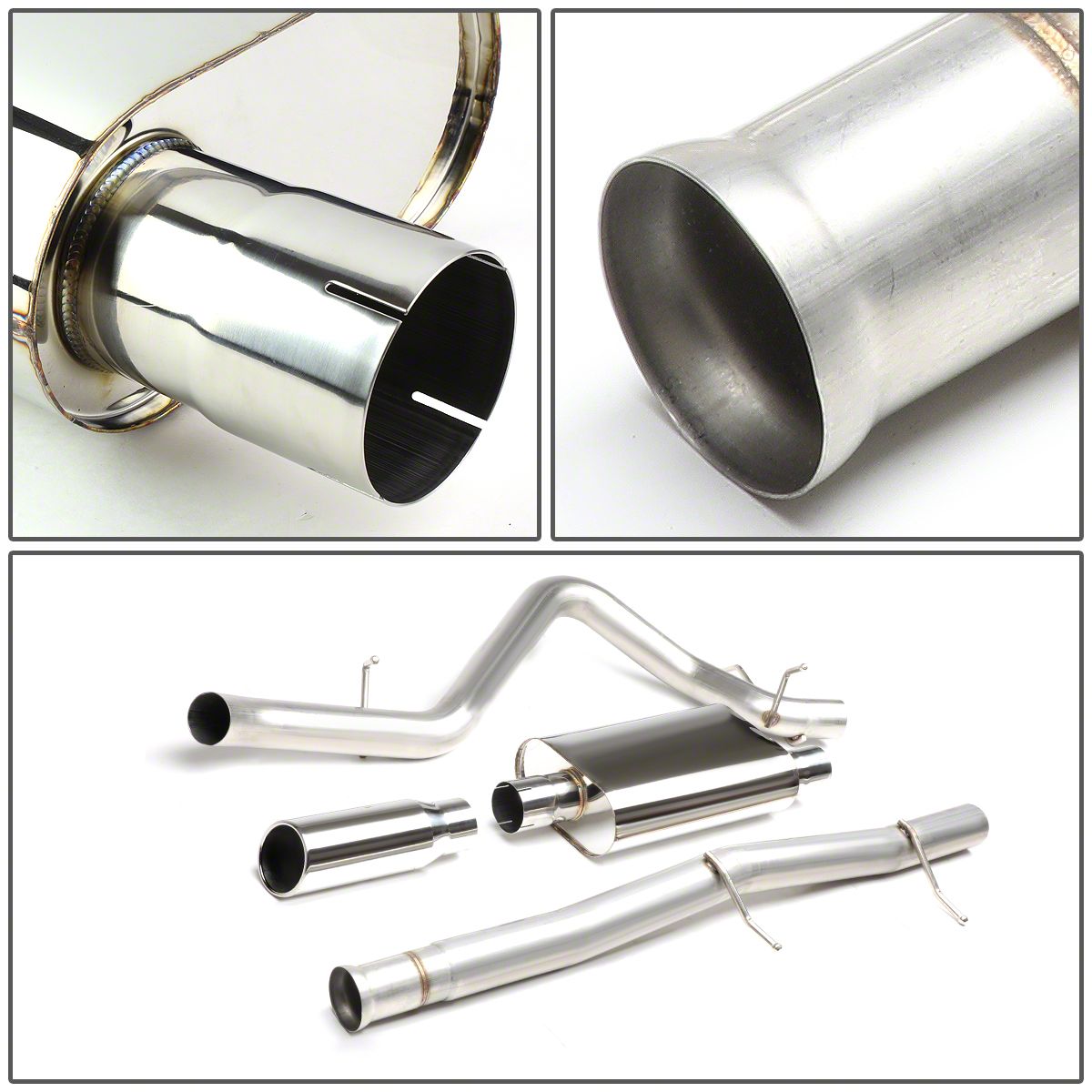 Silverado 1500 Single Exhaust System with Polished Tip; Side Exit (07 ...
