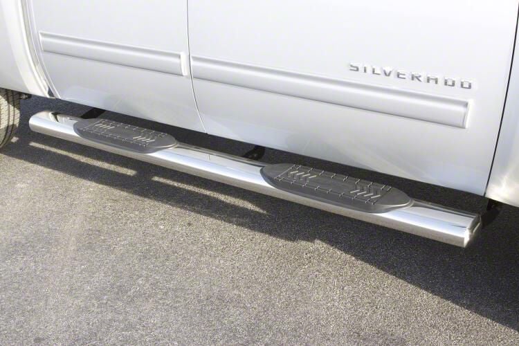 Silverado 1500 Step Nerf Bar; 6-Inch Oval Straight; Polished Stainless ...