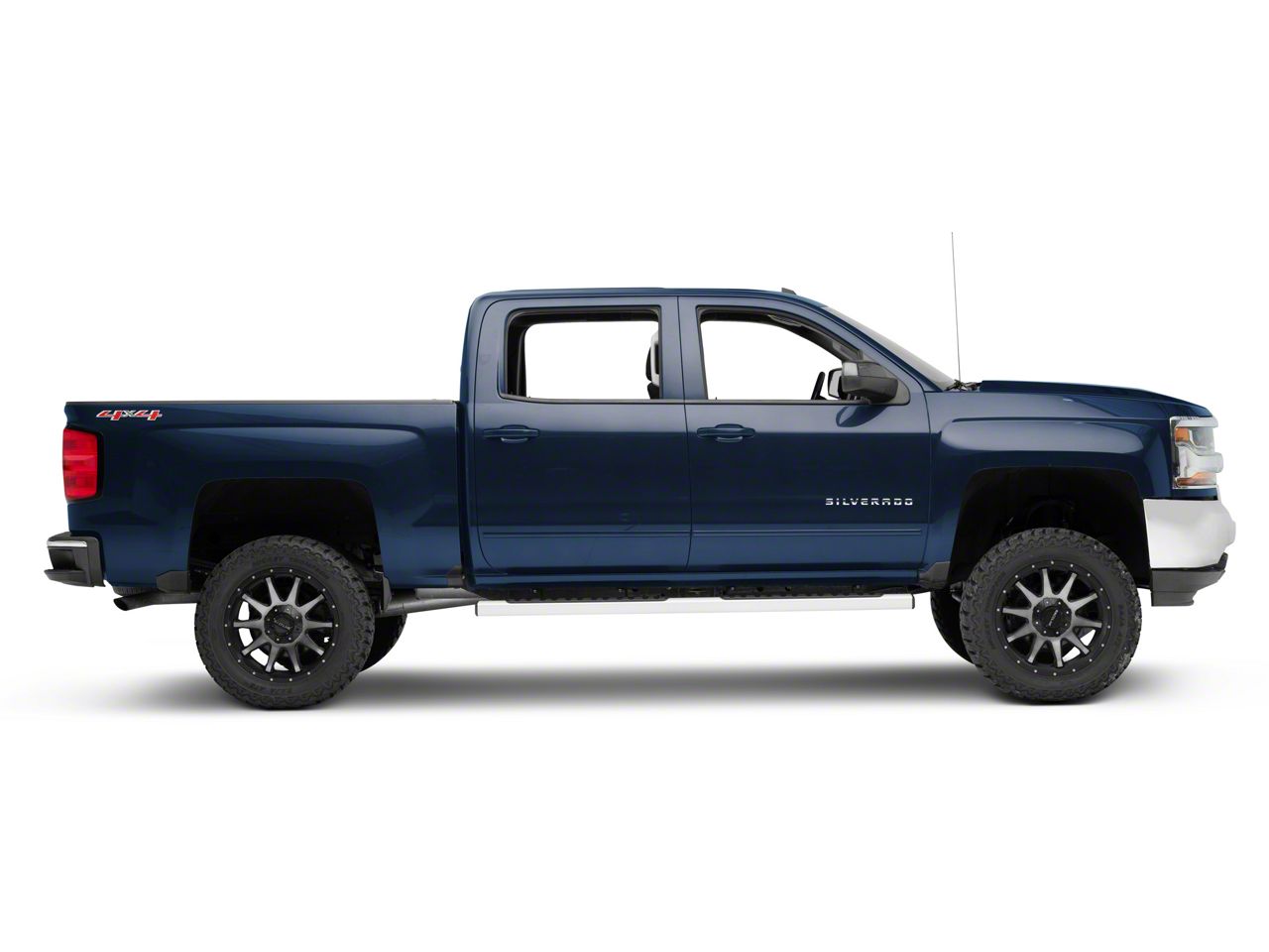 Silverado 1500 Step Nerf Bar; 6-Inch Oval; Straight; Black (07-18 ...