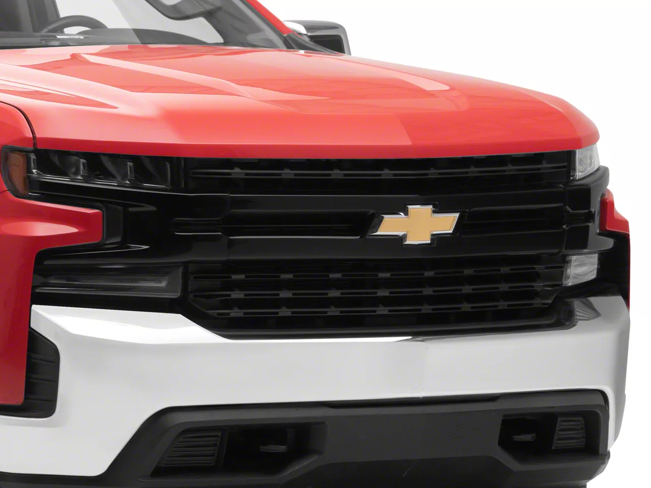 Silverado 1500 Upper Grille Overlay; Gloss Black (19-21 Silverado 1500 ...