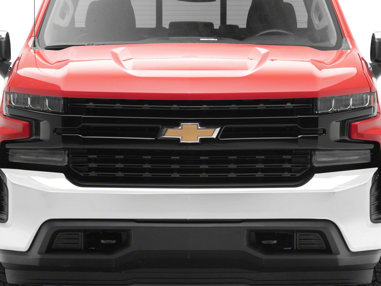 Silverado 1500 Upper Grille Overlay; Gloss Black (19-21 Silverado 1500 ...