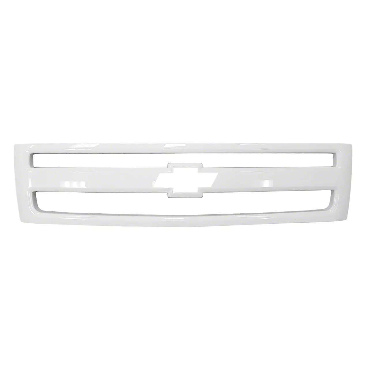 Silverado 1500 Upper Grille Overlay; Summit White (07-13 Silverado 1500 ...