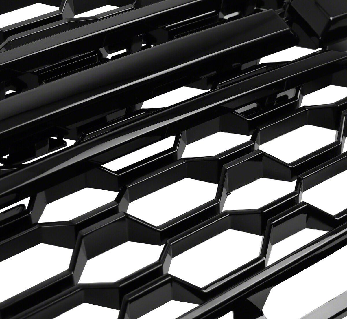 Silverado 1500 Upper Replacement Grille; Gloss Black (19-21 Silverado ...