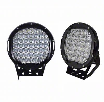 Silverado 1500 Vigor Roll Bar with 9-Inch Black Round LED Lights; Black ...