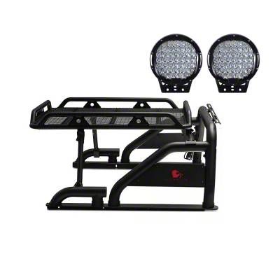 Silverado 1500 Warrior Roll Bar with 9-Inch Black Round LED Lights ...