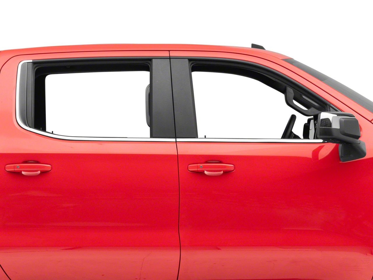 Silverado 1500 Window Sill Trim Set; Stainless Steel (19-25 Silverado ...