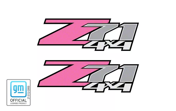 Silverado 1500 Z71 4x4 Decal; Pink (07-13 Silverado 1500) - Free Shipping