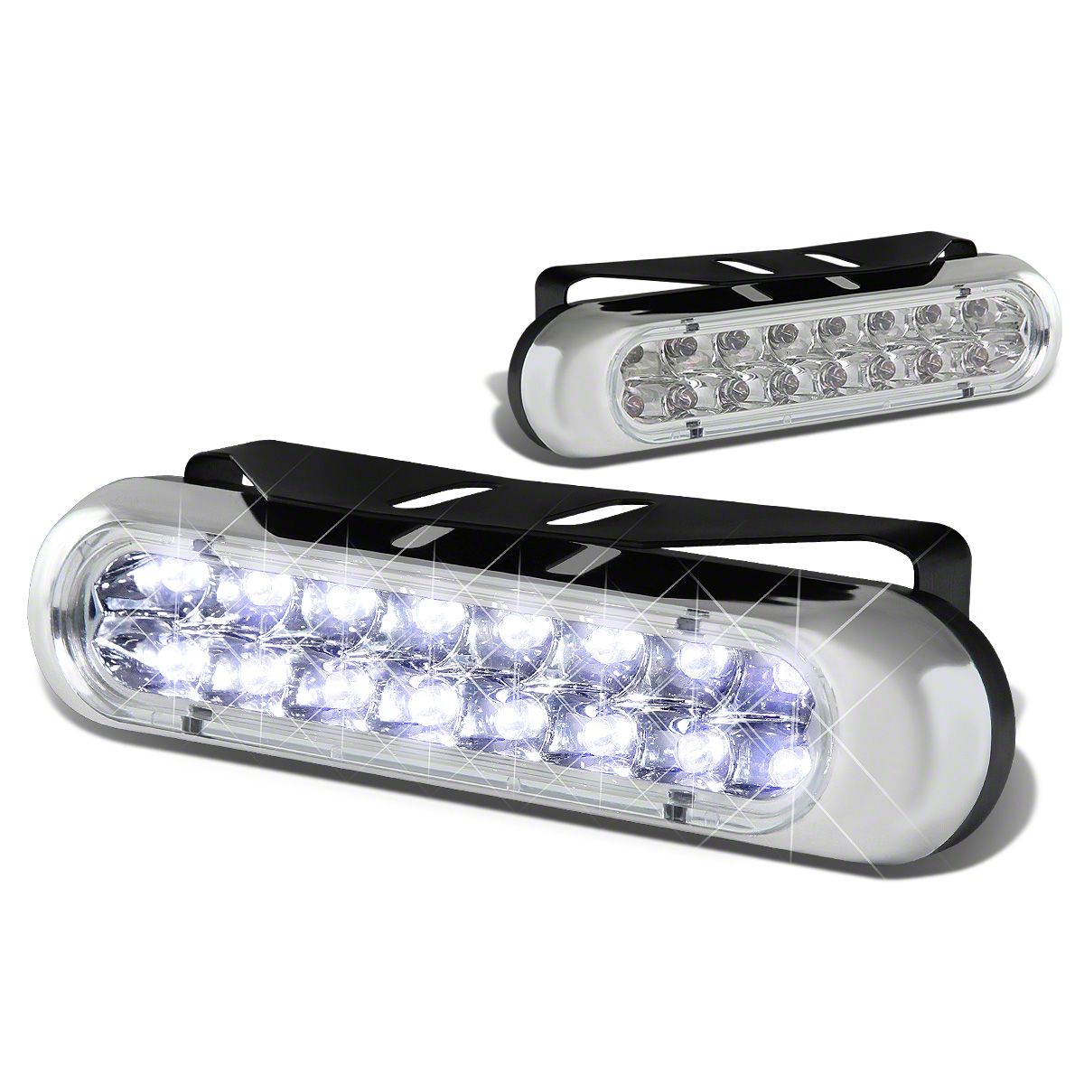 Silverado 2500 16-LED Rectangular Fog Lights; Clear (Universal; Some ...