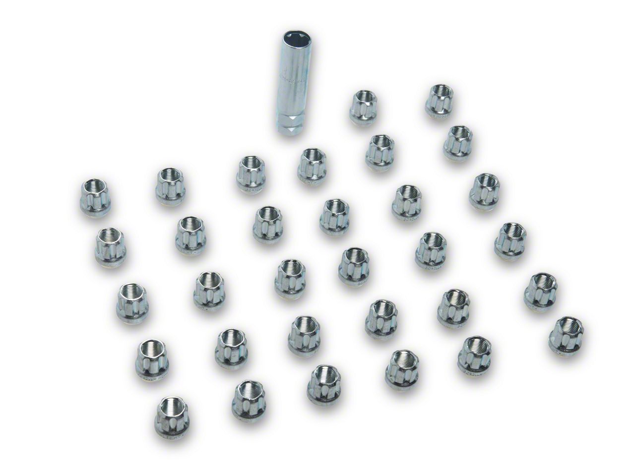 Silverado 2500 Chrome Open End Spline Lug Nuts; M14 x 1.5; Set of 32 ...