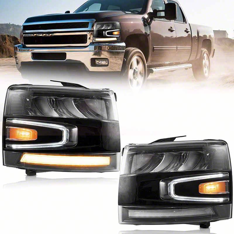 Silverado 2500 LED Projector Headlights with Sequential Turn Signals ...