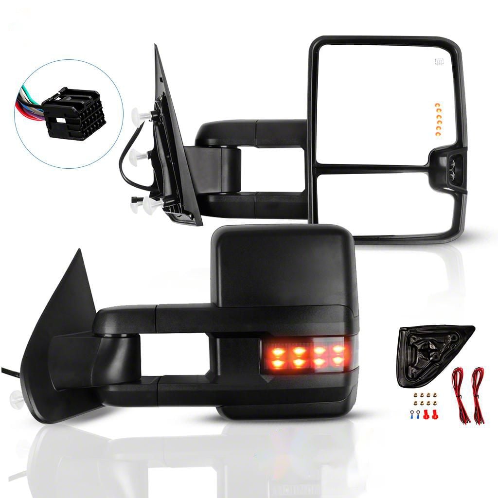 Silverado 2500 Power Heated Manual Telescoping Towing Mirrors with LED ...