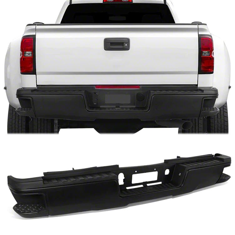 Silverado 2500 Rear Bumper; Not Pre-Drilled for Backup Sensors; Black ...