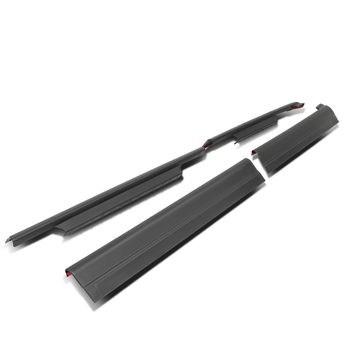 Silverado 2500 Front and Rear Rocker Panel Sill Plate Covers; Black (01 ...