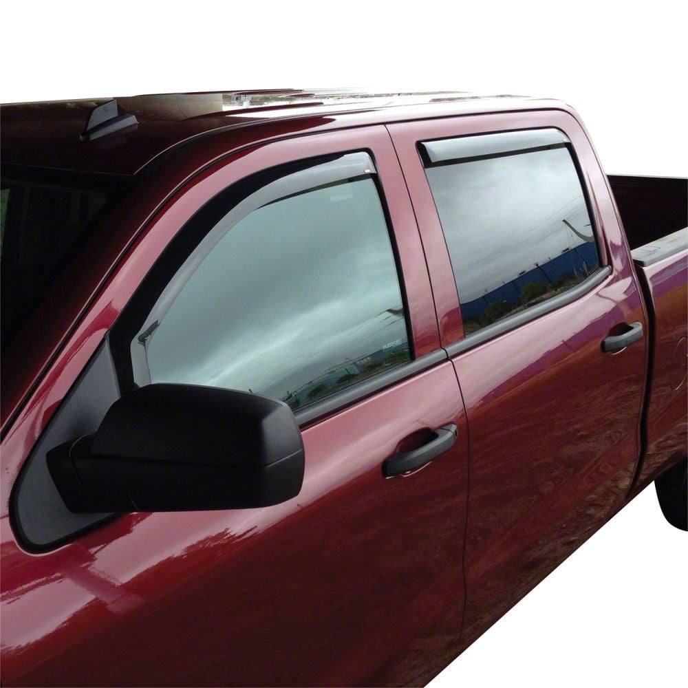 Silverado 2500 In-Channel Window Deflectors; Front and Rear; Smoke (15 ...