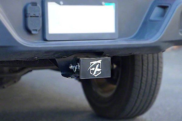 Universal AT 2-Inch Aluminum Trailer Hitch Cover with X Logo; Black ...