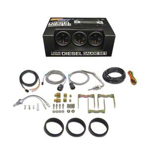 Silverado 3500 3-Gauge Diesel Truck Set; 60 PSI Boost/1500-Degree ...