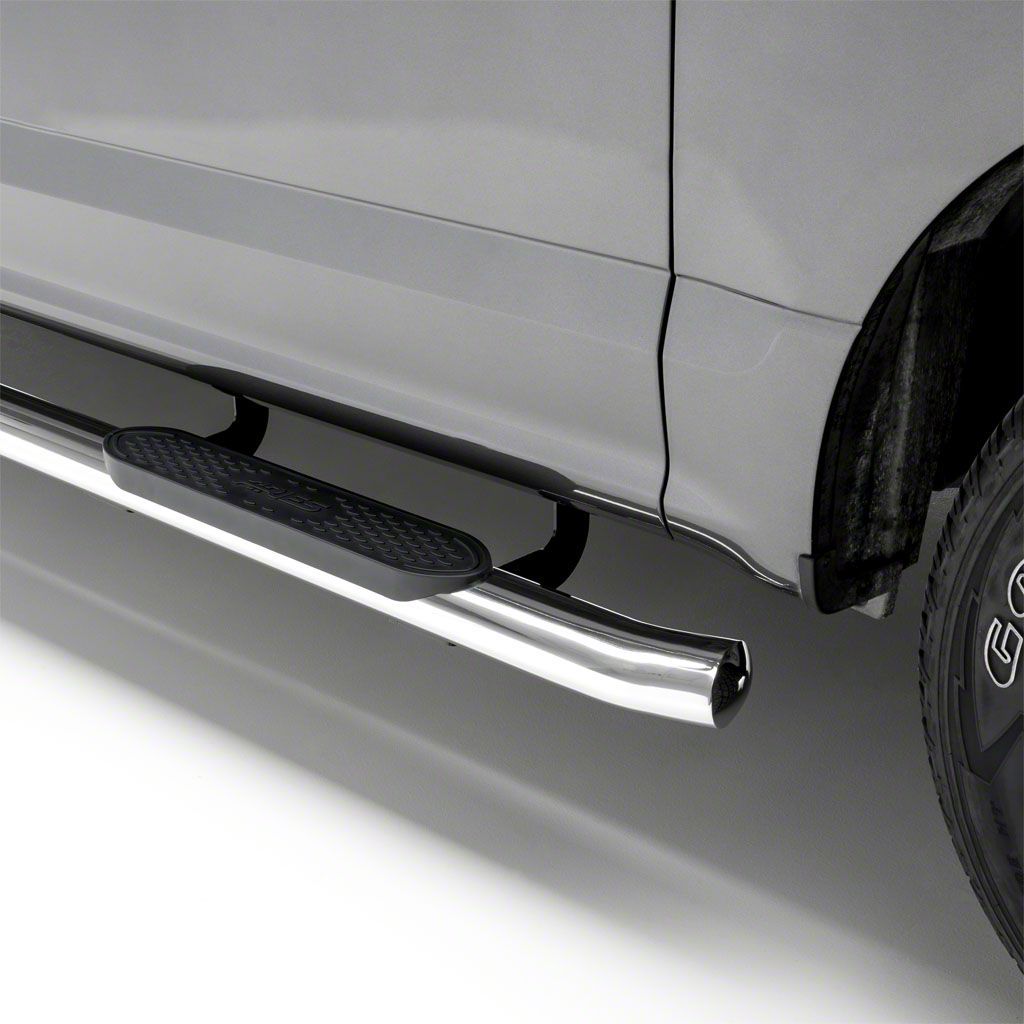 Silverado 3500 4-Inch Oval Side Step Bars; Stainless Steel (07-19 ...