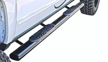 Silverado 3500 5-Inch Straight Oval Side Step Bars; Rocker Mount; Semi ...