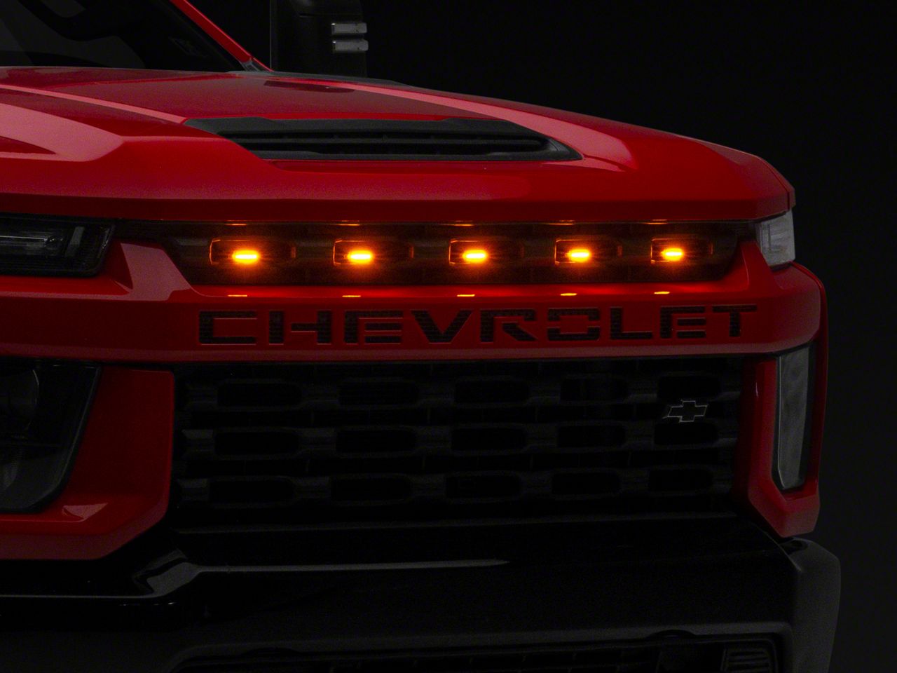 Silverado 3500 LED Grille Lights; Amber (20-25 Silverado 3500 HD ...