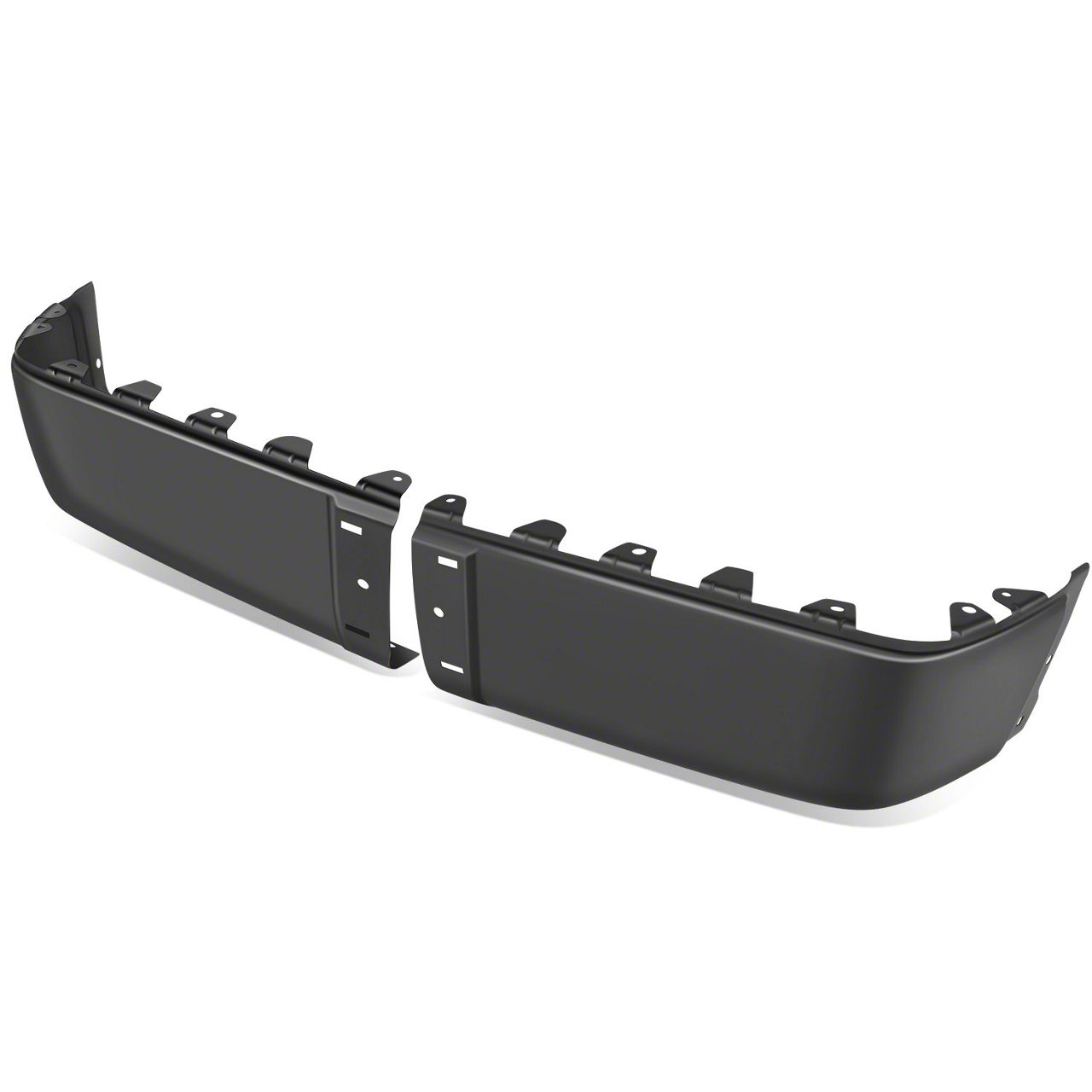 Silverado 3500 Rear Bumper End Caps without Backup Sensor Holes; Black ...