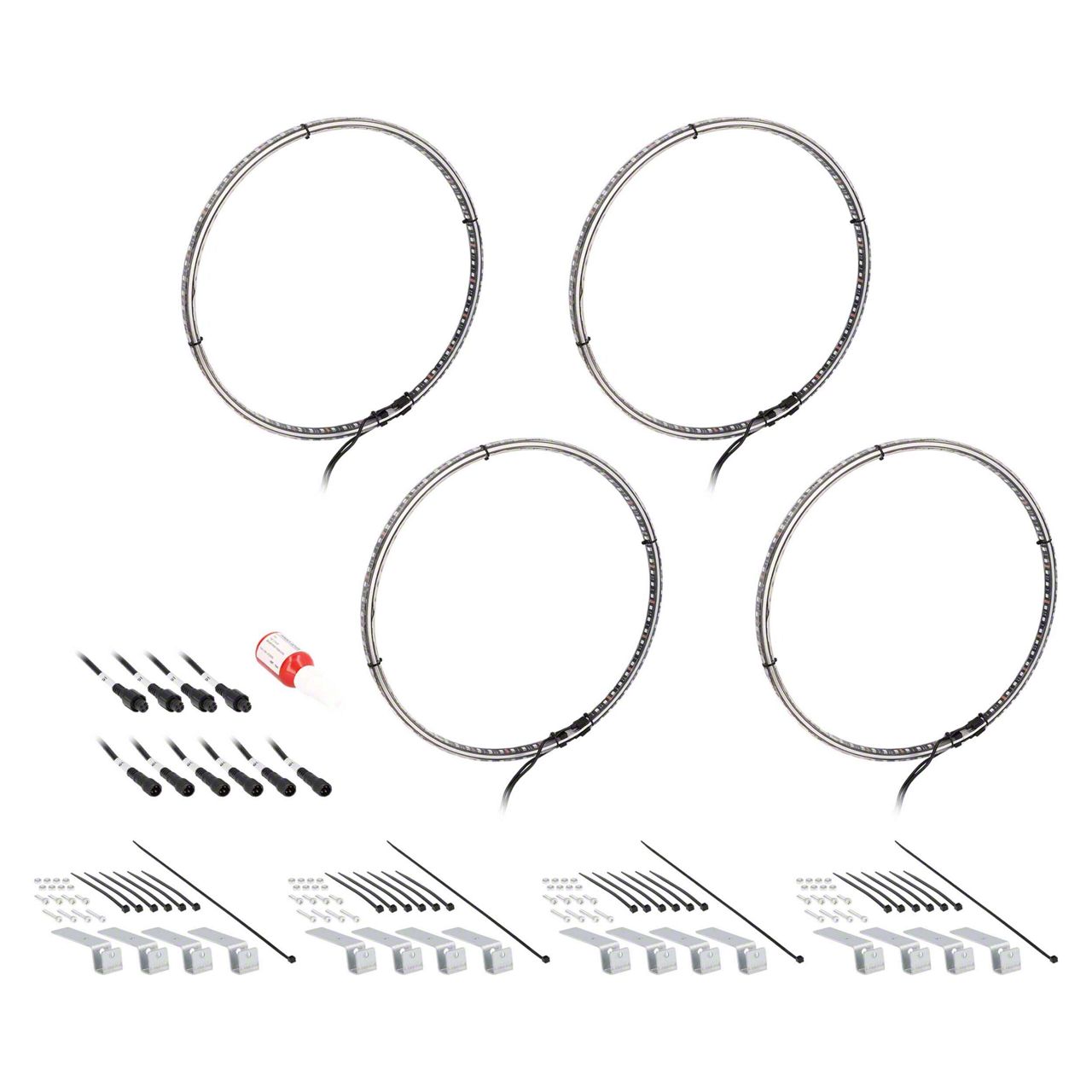 Silverado 3500 RGB Wheel Light Set; 17-Inch (Universal; Some Adaptation ...