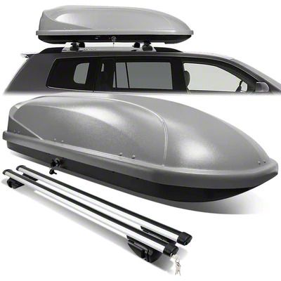 Silverado 3500 Roof Rack Cross Bars with Lockable Cargo Box; 53-Inch ...